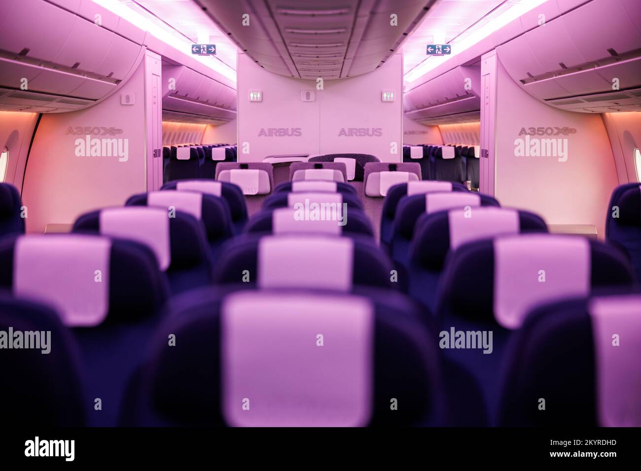 Munich, Germany. 01st Dec, 2022. The words "Airbus A350X" are seen ...