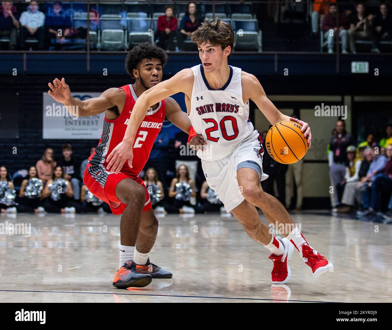 November 30 2022 Moraga, CA U.S.A. St. Mary's guard Aidan Mahaney (20 ...