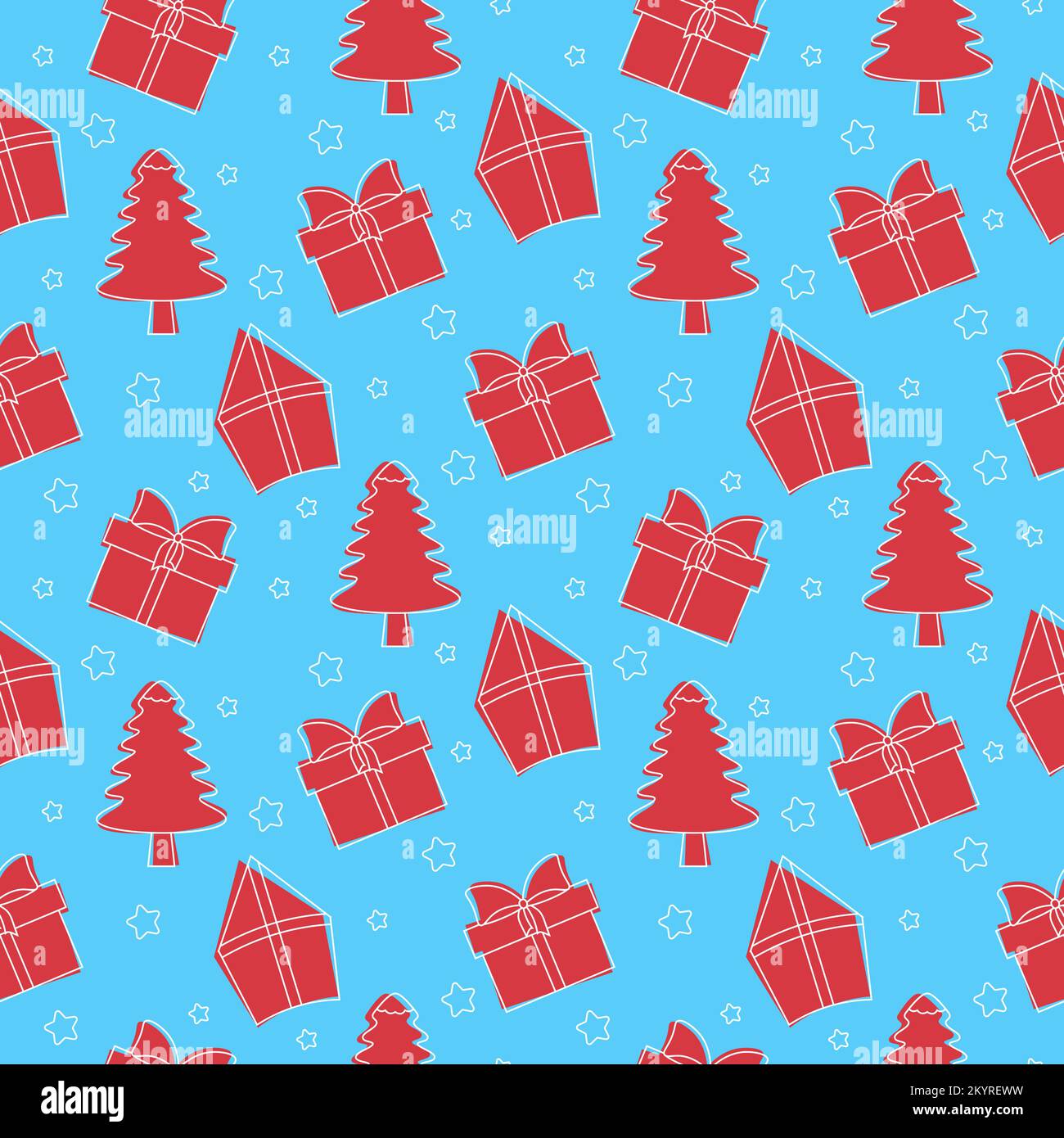 Saint Nicholas Day or Sinterklaas Seamless Pattern with Gift Box and ...