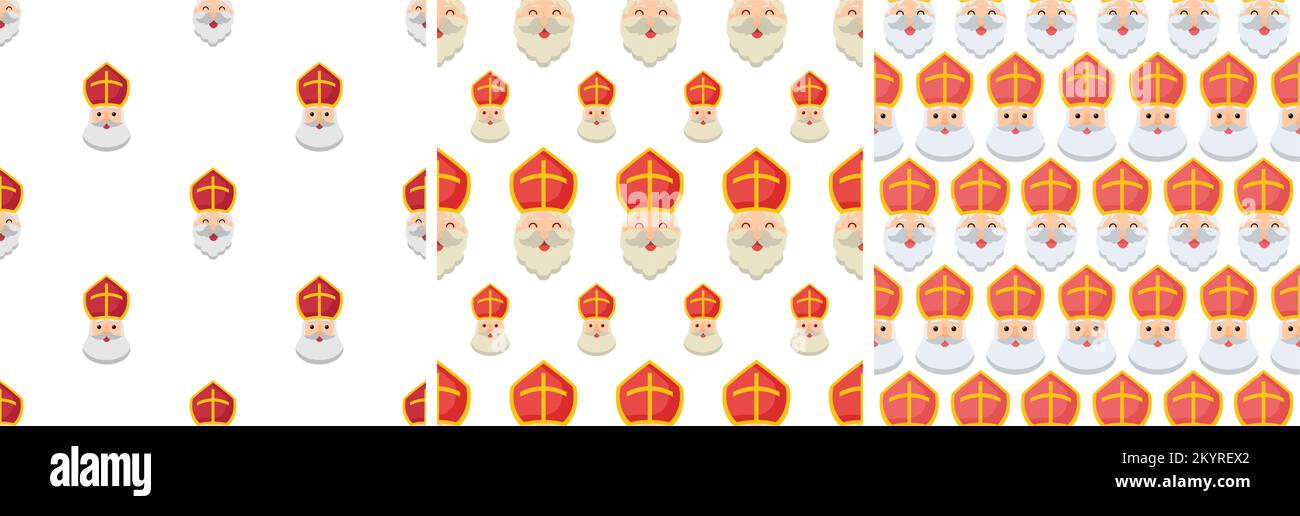 Saint Nicholas Day or Sinterklaas Seamless Pattern with Gift Box and ...