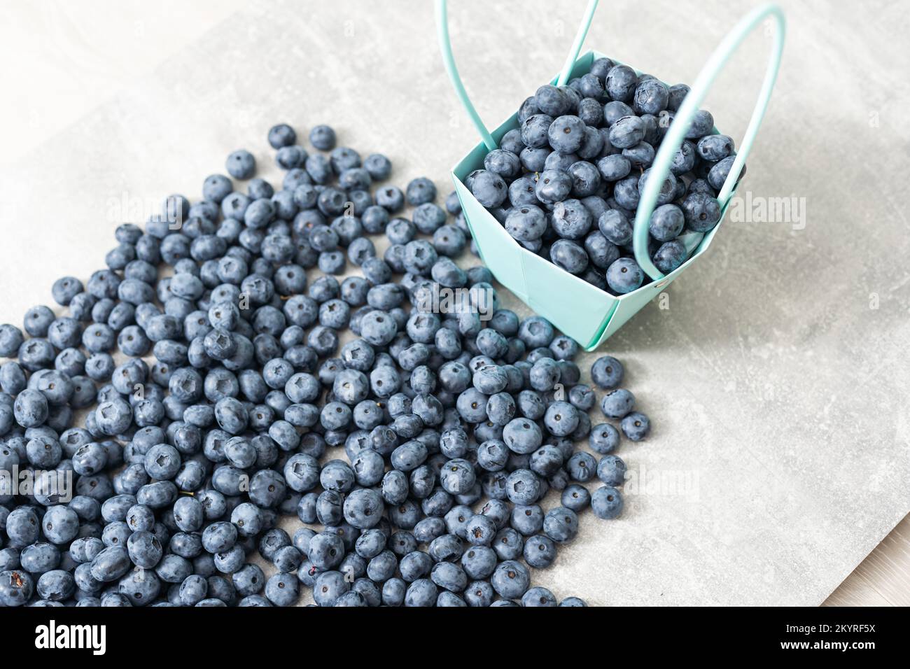 large blueberry with paper basket Stock Photo - Alamy