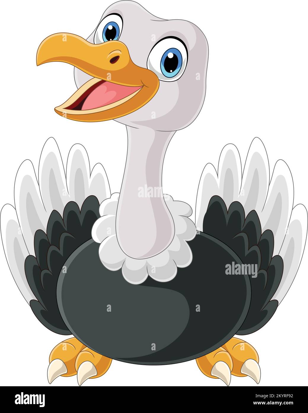 Cute ostrich cartoon sitting on white background Stock Vector Image ...