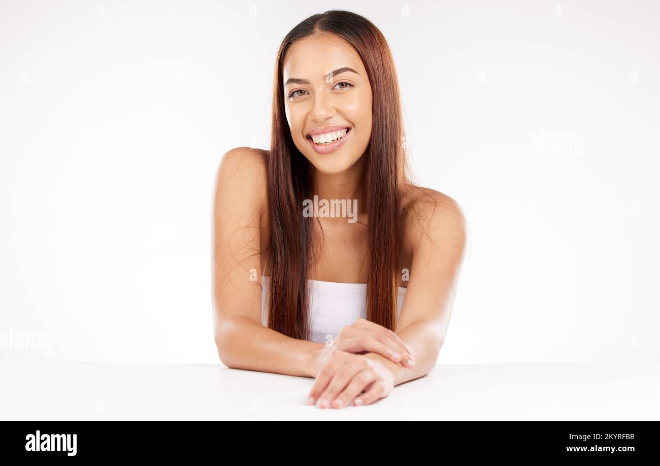 Beauty, portrait and woman with skincare, bodycare and health or ...