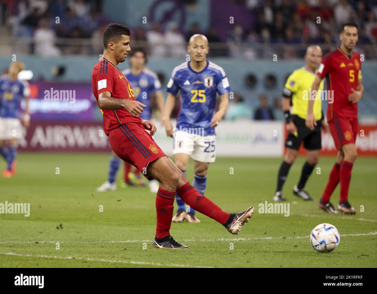 Ar-Rayyan, Qatar - 01/12/2022, Rodri of Spain during the FIFA World Cup ...