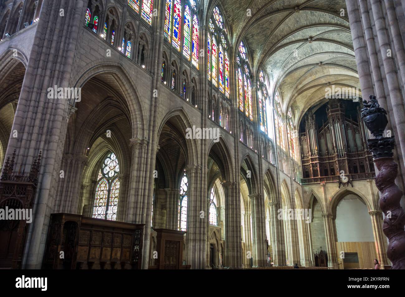 Basilica of Saint-Denis. Interior view, Paris, france Stock Photo - Alamy