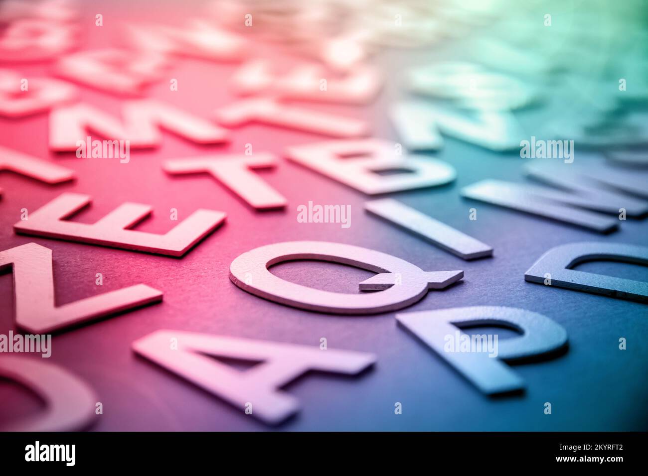Mixed solid letters pile closeup photo. Education background concept ...