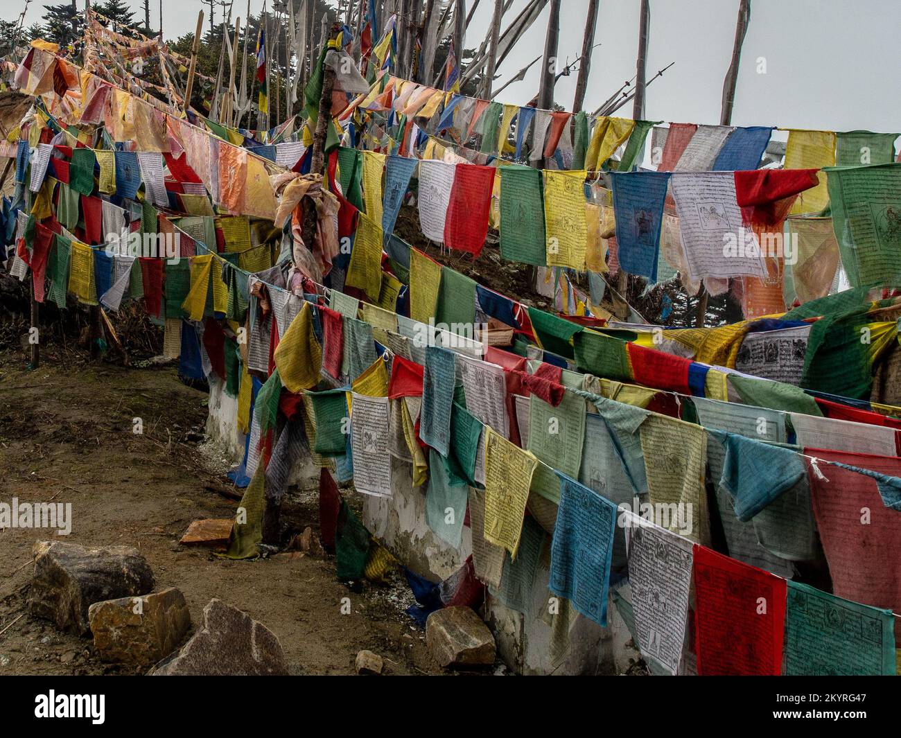 Prayer Flags in Bhutan Stock Photo - Alamy