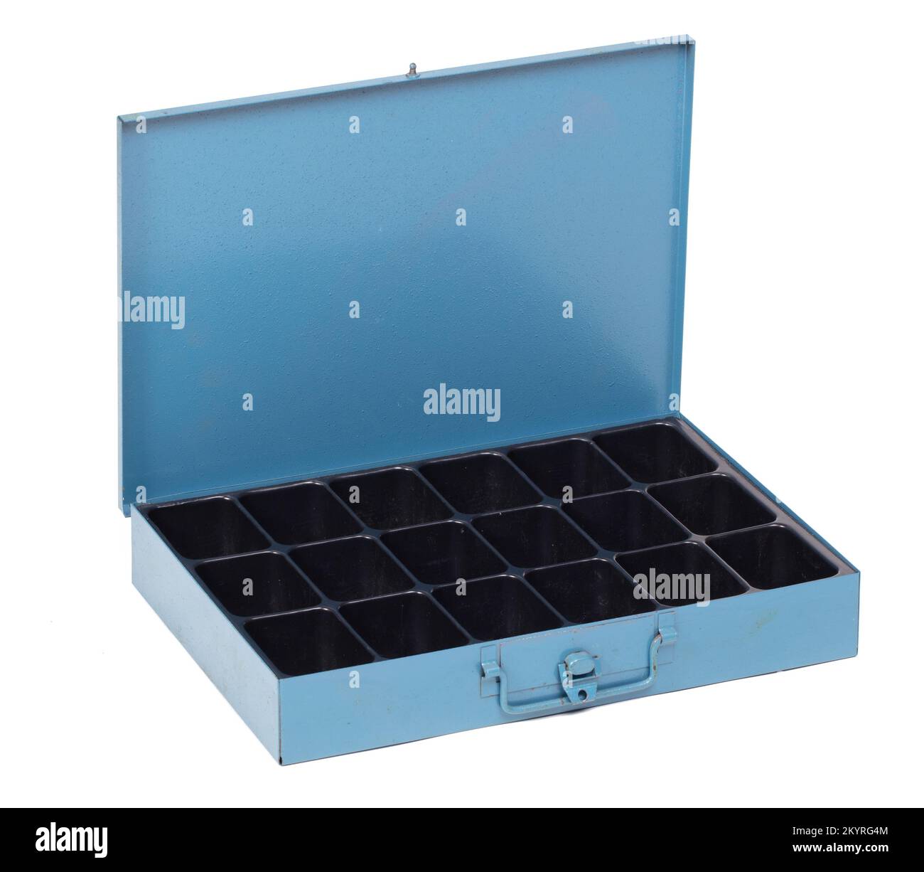 Old metal box isolated on white background Stock Photo - Alamy