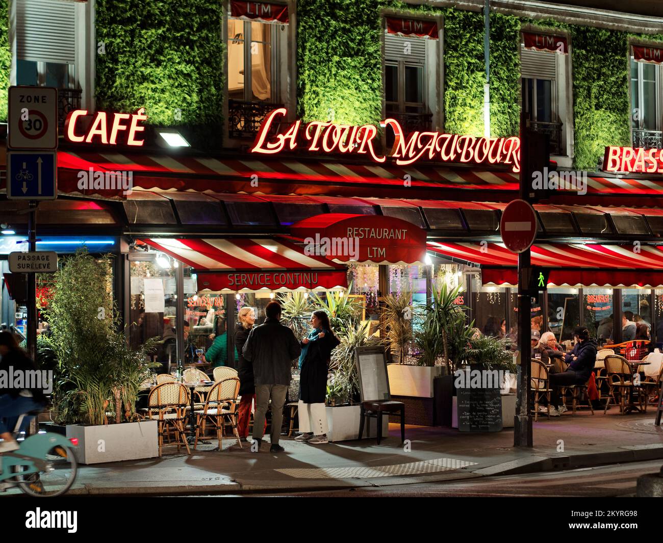 Paris Street Cafe At Night