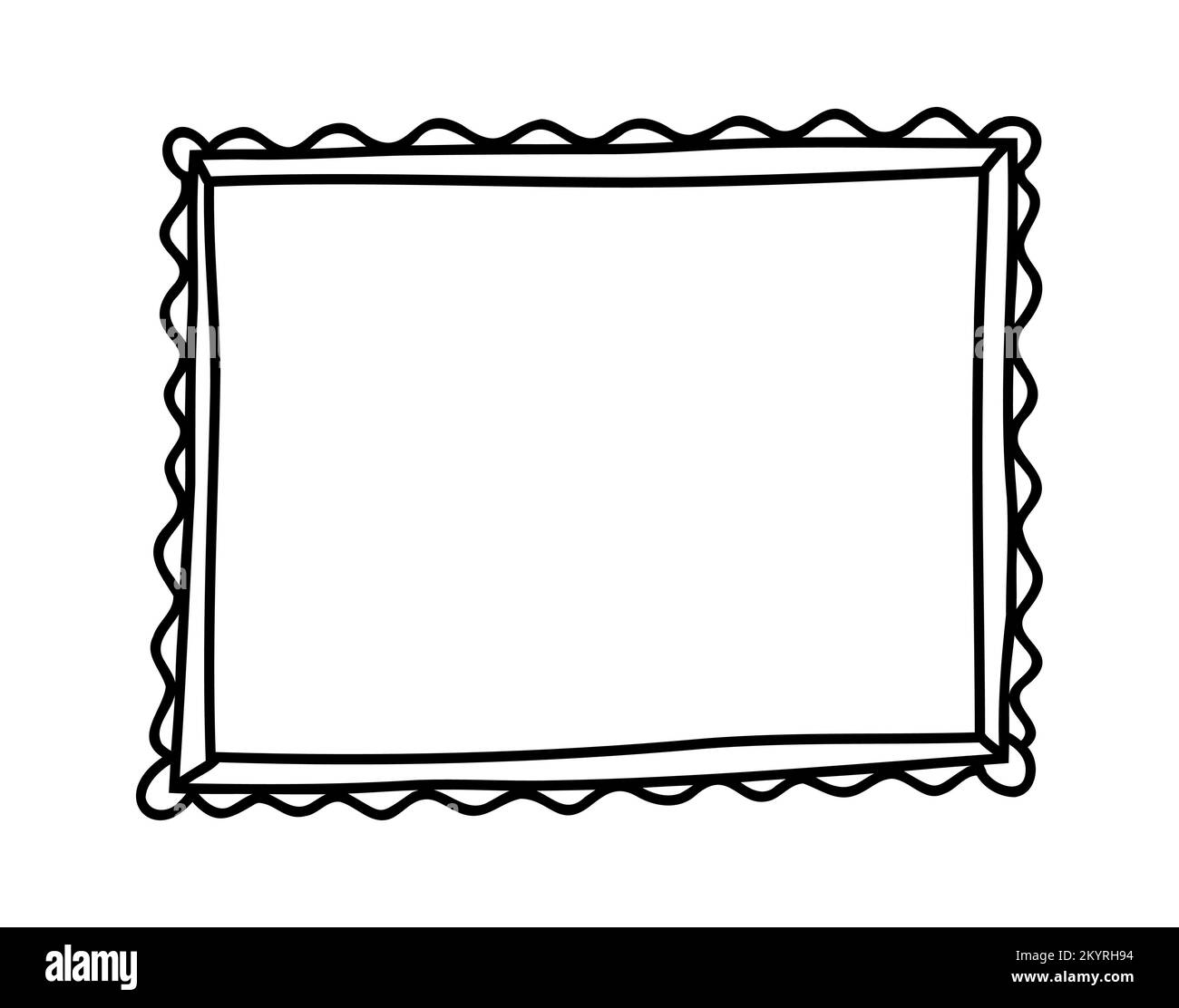 Doodle picture frame. Hand drawn vintage sketchy shape. Vector ...
