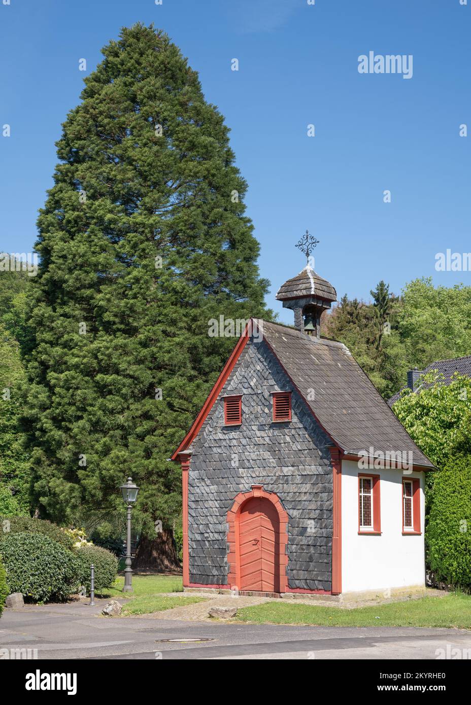 Small chapel in the center of village Odenthal, Bergisches Land ...
