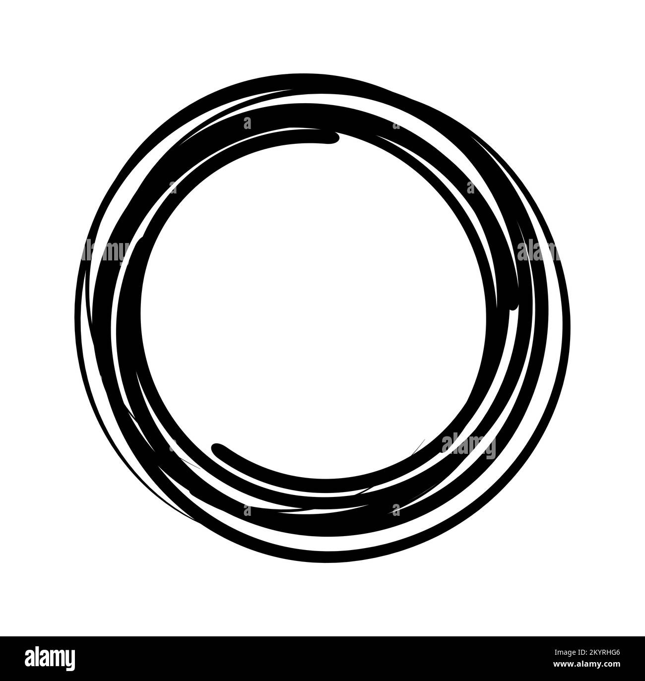 Hand drawn scribble circles set. Doodle circular logo design elements ...