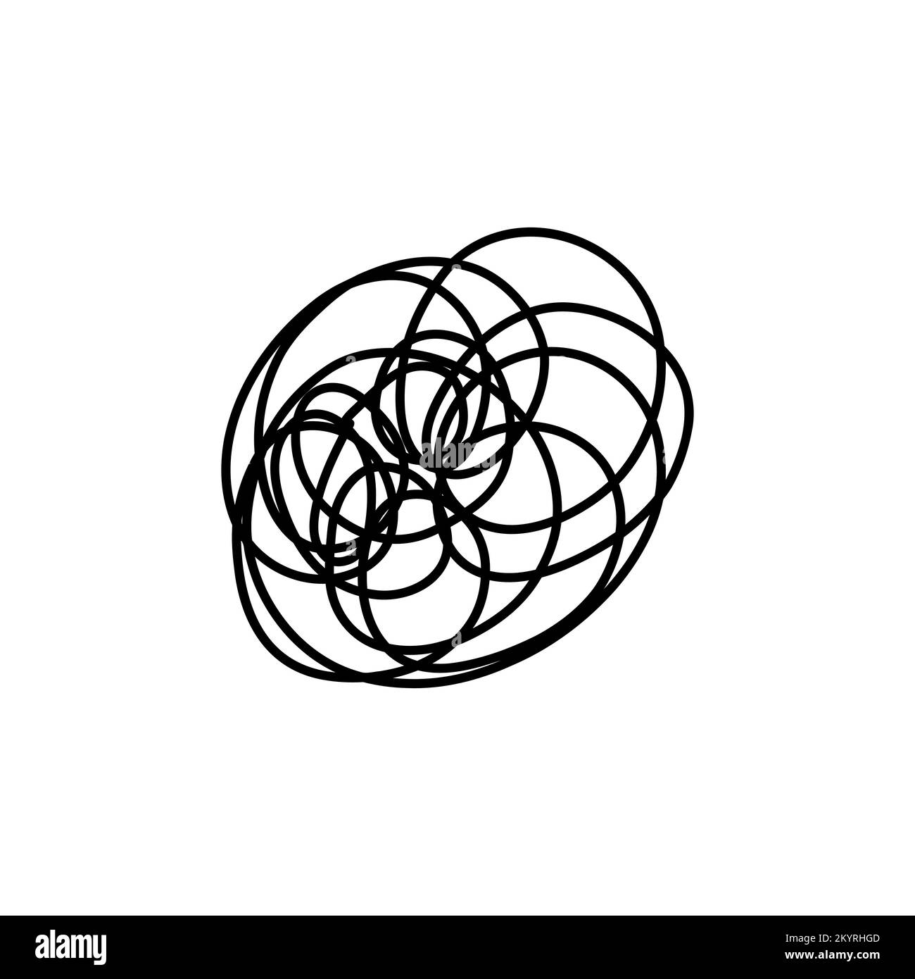 Complex line. Complicated way. Messy ball concept. Loading idea vector ...