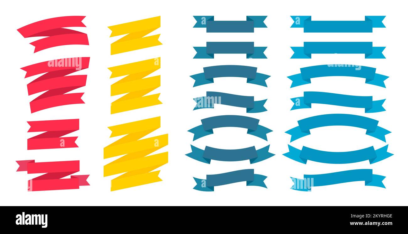 Ribbons set. Promotion flags collection. Modern simple ribbons clip art ...