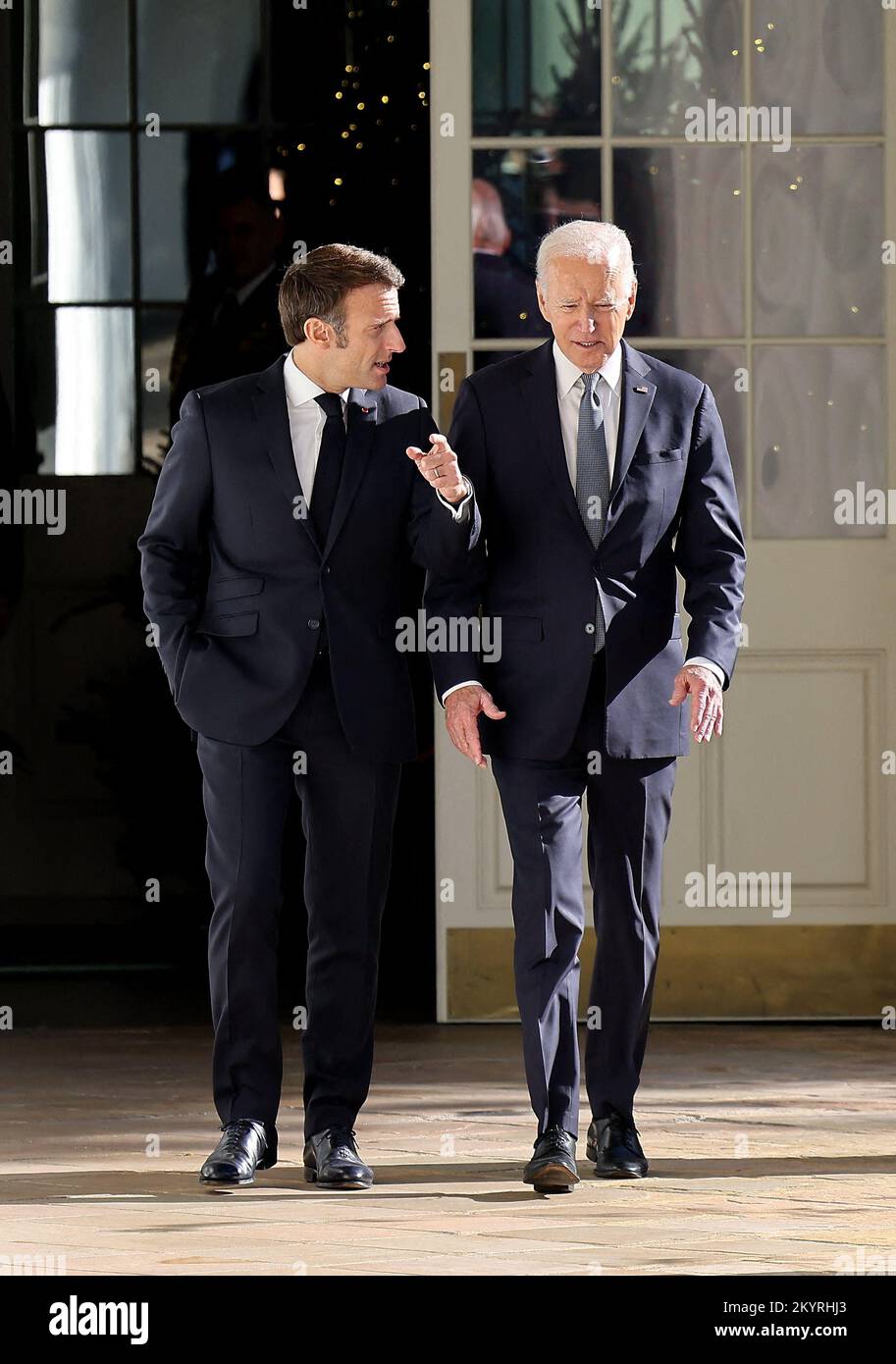 Washington, DC, USA, December 1st 2022. French and US president walk ...