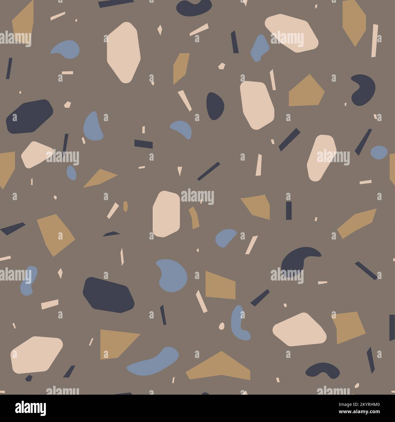Terrazzo seamless pattern. Flooring mosaic texture. Vector floor with natural stones, granite ...