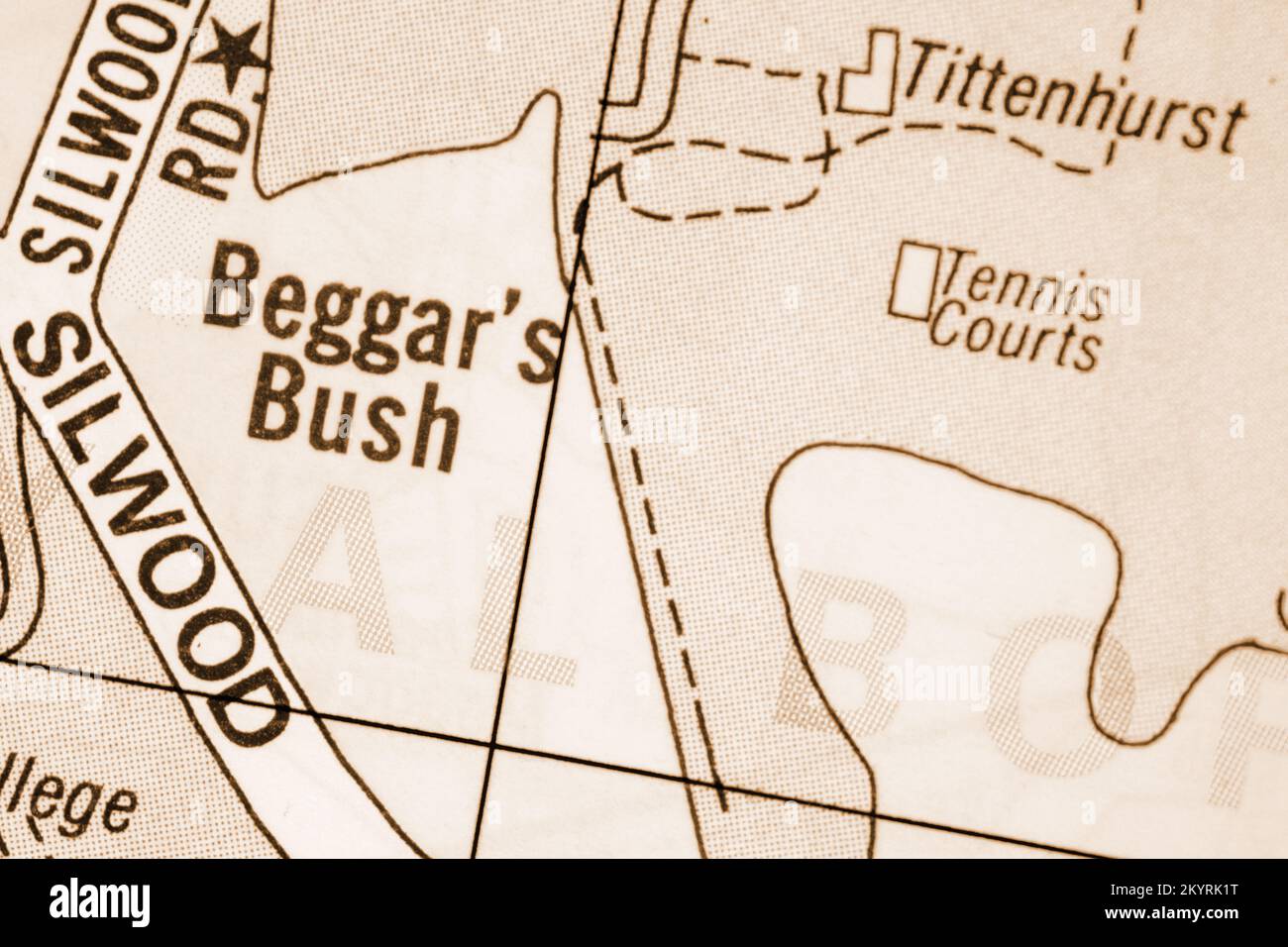 Beggar's Bush village - Berkshire, United Kingdom colour atlas map town ...