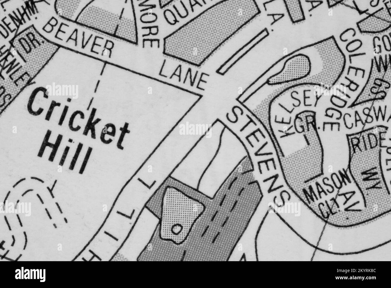 Cricket Hill village - Berkshire, United Kingdom colour atlas map town ...
