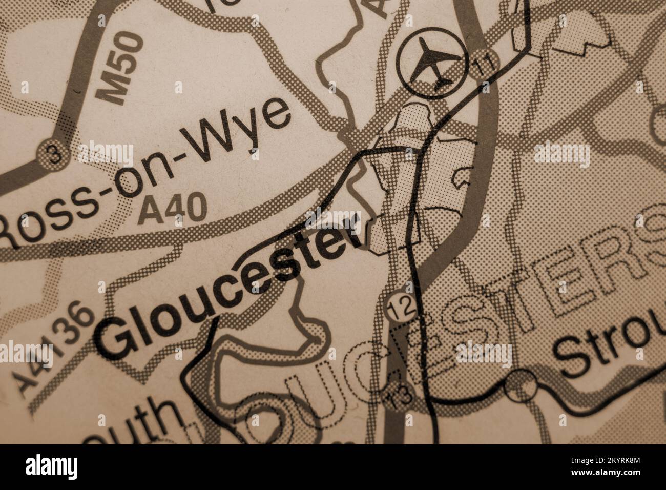 Gloucester outline map hi-res stock photography and images - Alamy