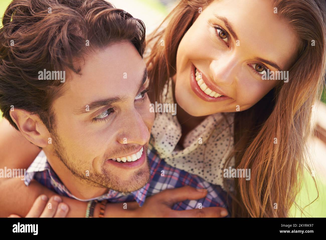 Adoring young love. Closeup portrait of a young couple sharing a ...
