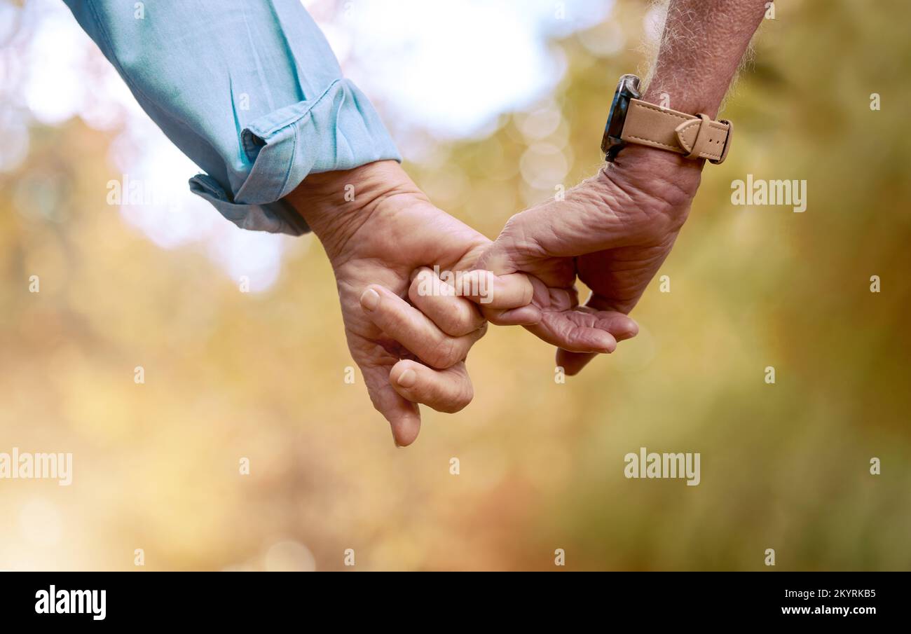 Retirement Senior Couple And Holding Hands For Love Romance And