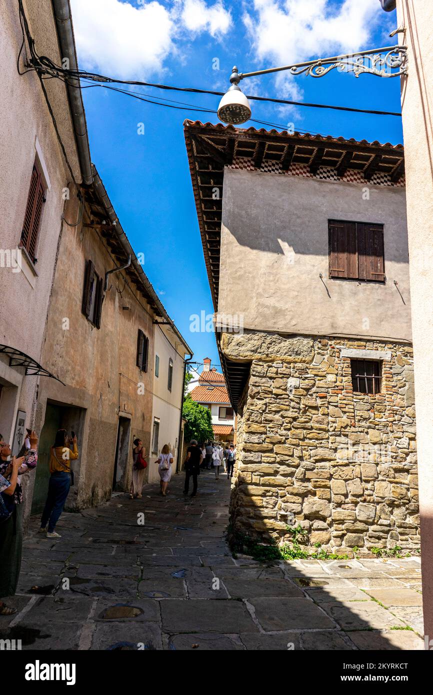 Streets and buildings of port town Koper, Slovenia Stock Photo - Alamy