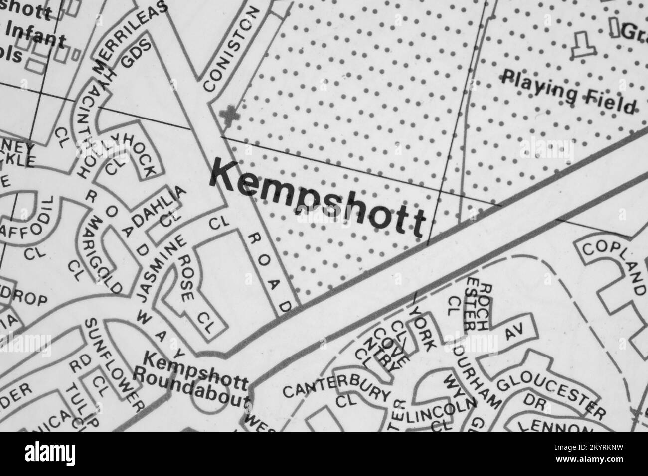 Kempshott village in Hampshire, United Kingdom atlas map town name ...