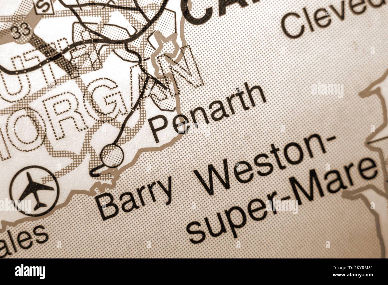 Penarth map hi-res stock photography and images - Alamy