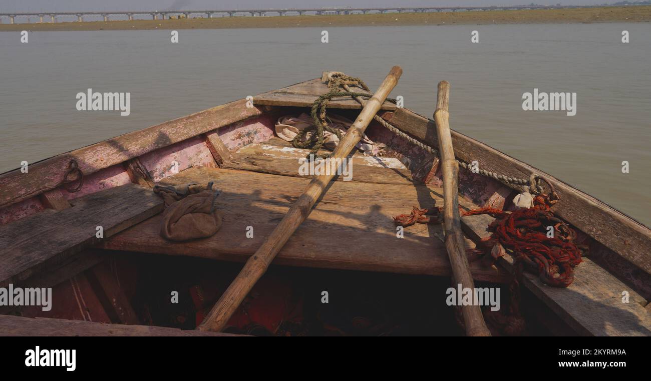 View of front portion of boat Stock Photo - Alamy