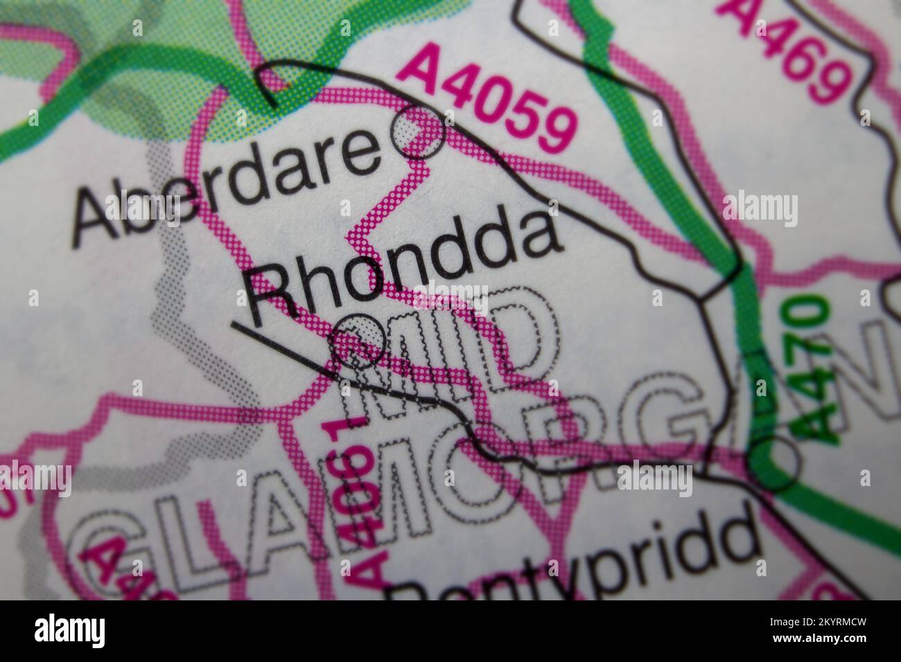 Rhondda map hi-res stock photography and images - Alamy