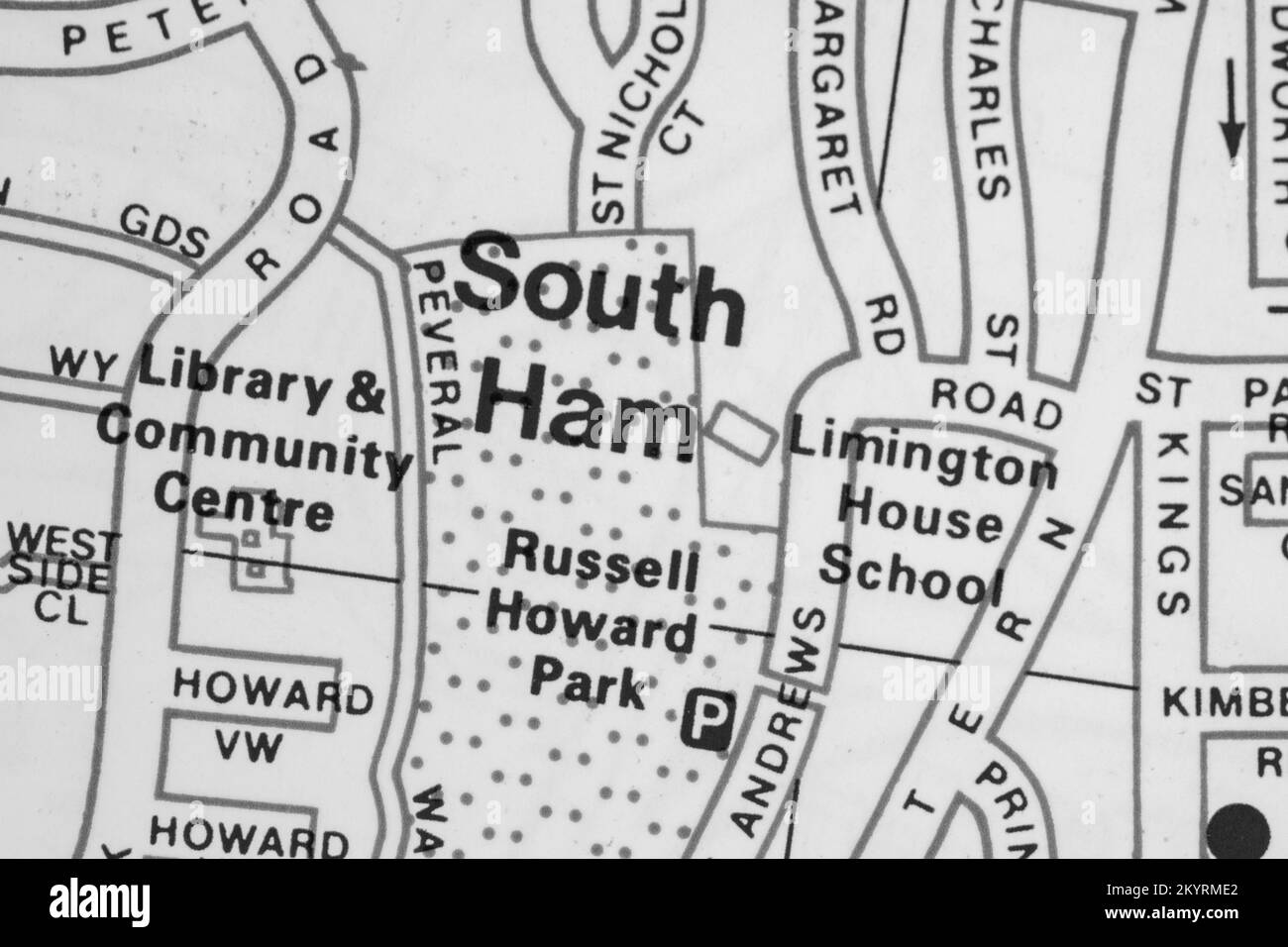 South Ham village in Hampshire, United Kingdom atlas map town name ...