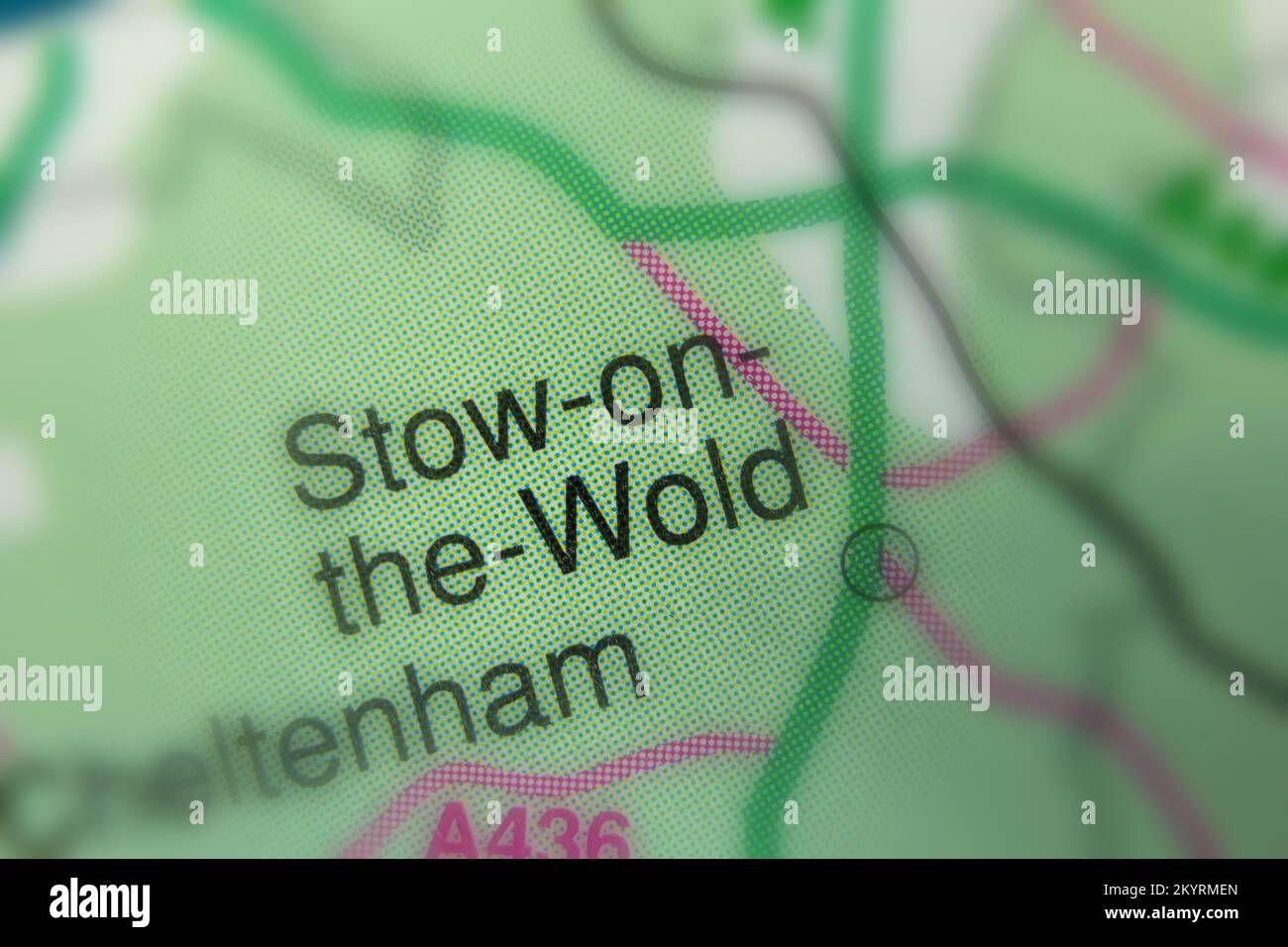Stow-on-the-Wold, United Kingdom atlas map town name Stock Photo - Alamy
