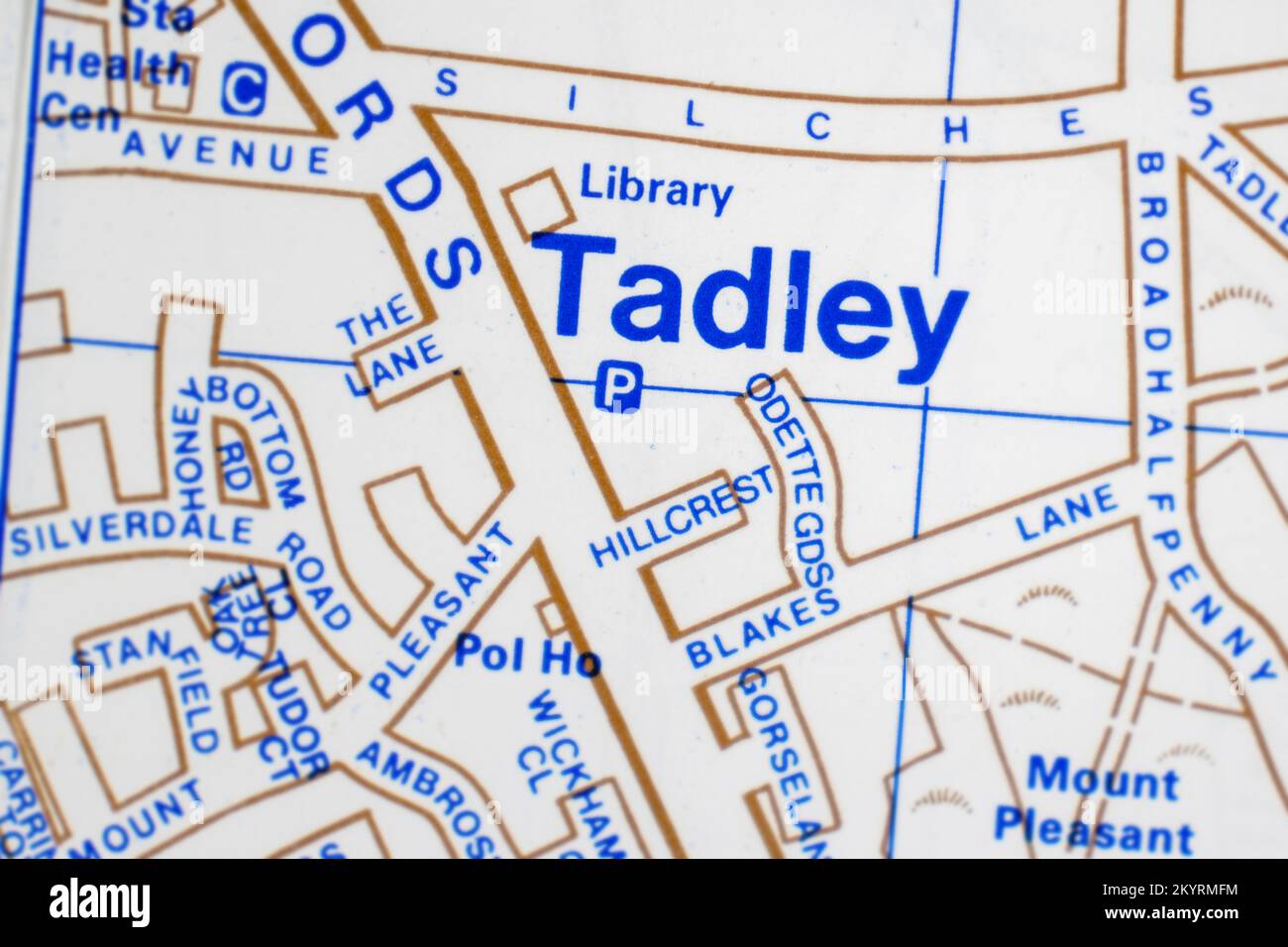Tadley village in Hampshire, United Kingdom atlas map town name Stock ...