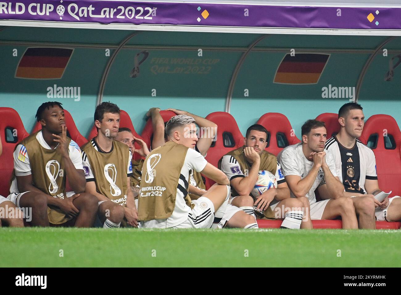 Al Khor, Katar. 01st Dec, 2022. From left: Armel BELLA KOTCHAP (GER), Thomas MUELLER (GER ...