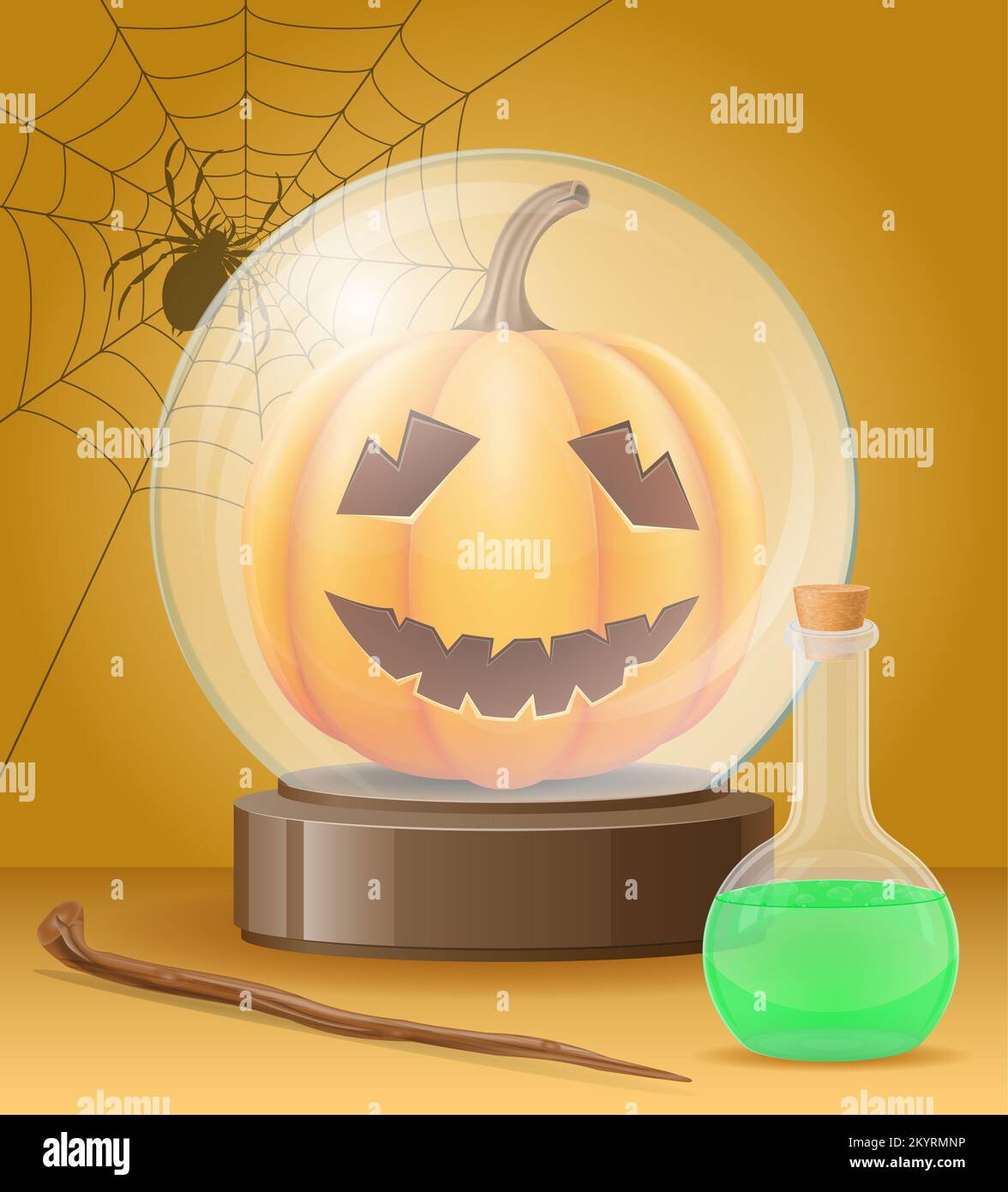 pumpkin with horrible faces for halloween celebration vector ...