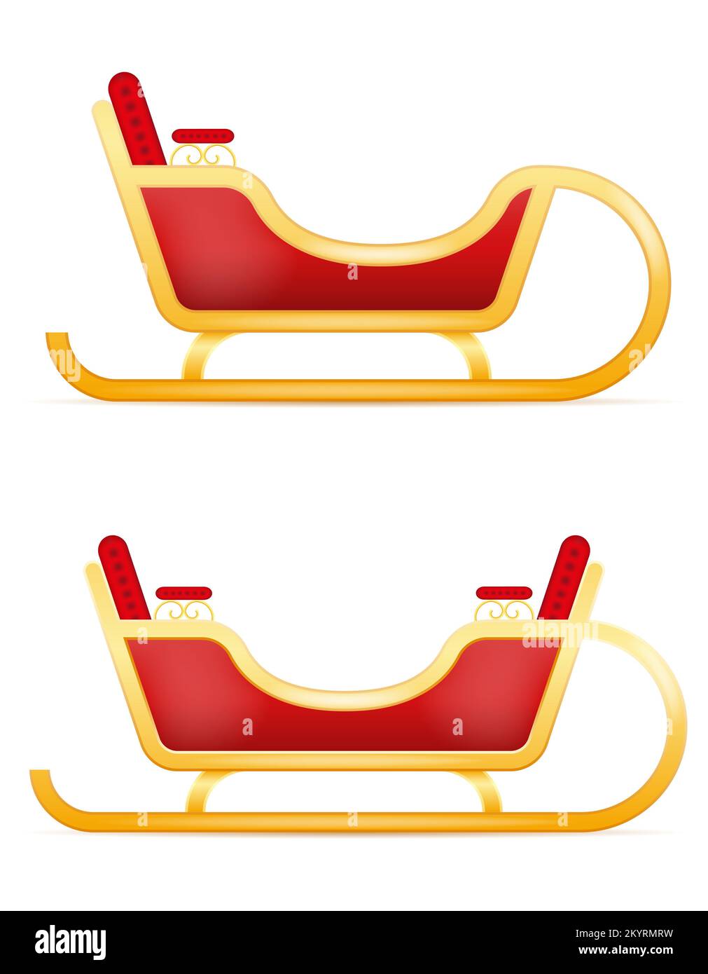 santa claus christmas sleigh vector illustration isolated on white ...