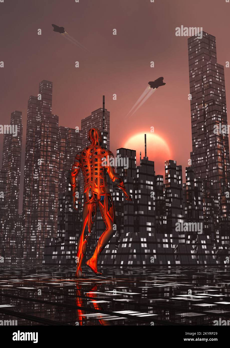 Future city skyscrapers science fiction hi-res stock photography and ...