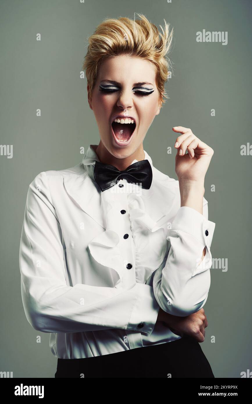 Women wearing a shirt and tie hi-res stock photography and images - Alamy