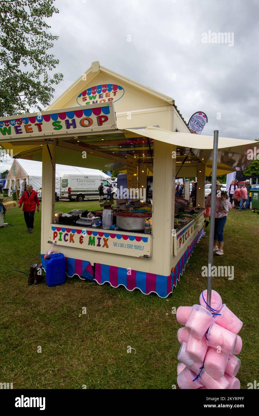 EXETER, DEVON, UK - JULY 1, 2022 trade stand - Isabella's Sweet Shop ...