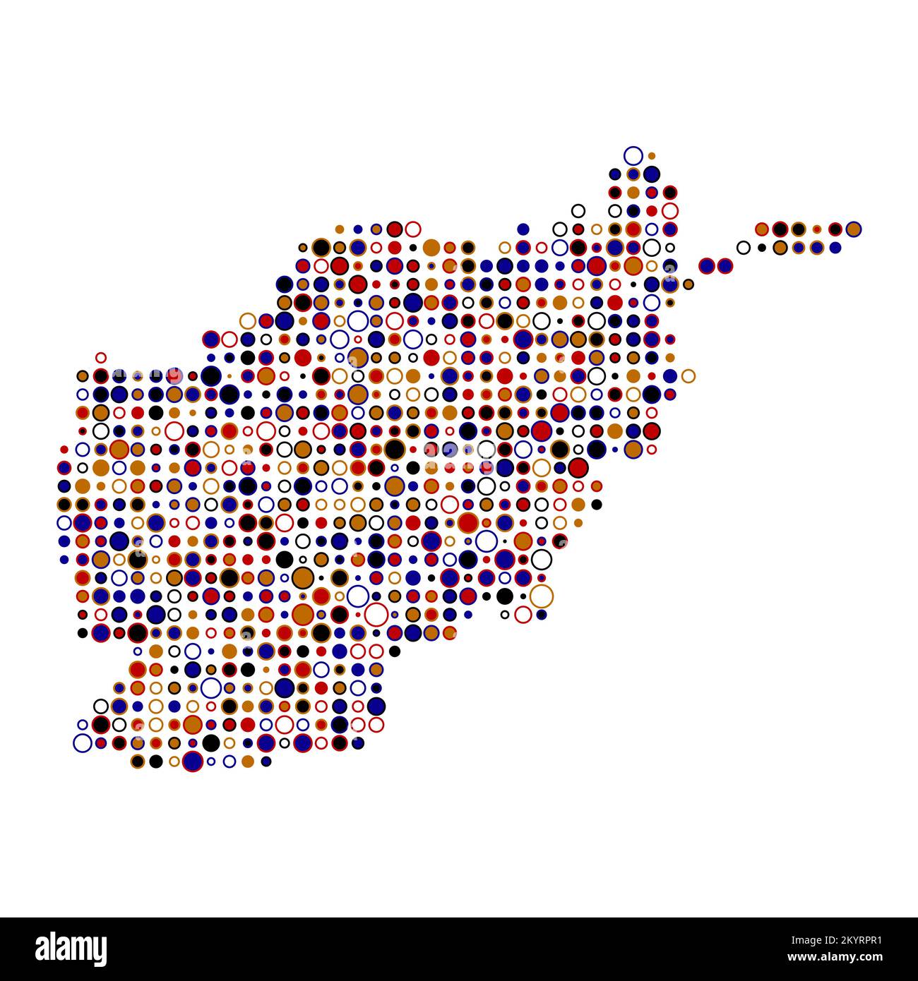 Afghanistan Map Silhouette Pixelated generative pattern illustration ...