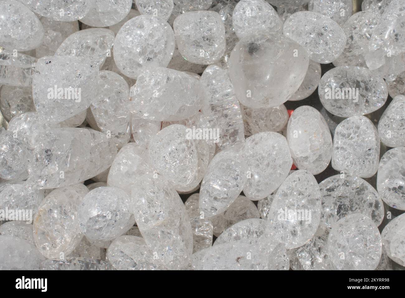 Crystallized quartz (rock-crystal) gem stone as natural mineral rock ...