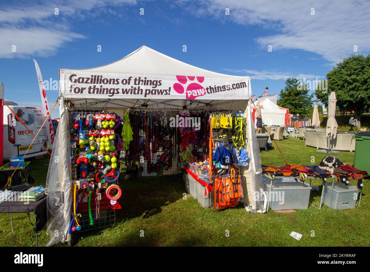 EXETER, DEVON, UK - JULY 1, 2022 trade stand - paw-things.com booth ...