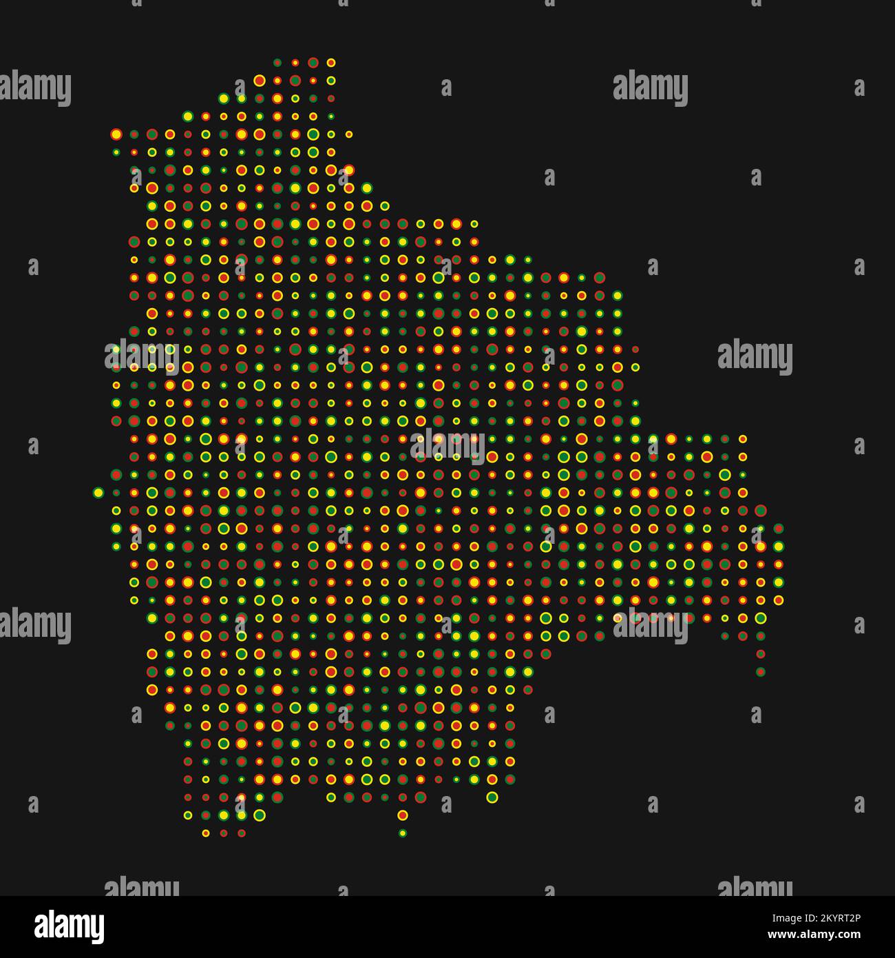 Bolivia Map Silhouette Pixelated generative pattern illustration Stock ...