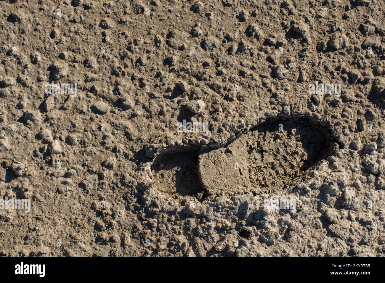 Footstep pattern seen on a concrete background Stock Photo - Alamy