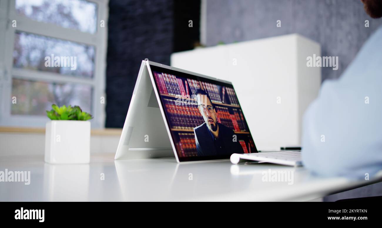 Lawyer Or Attorney Legal Videoconference Or Video Call Stock Photo - Alamy