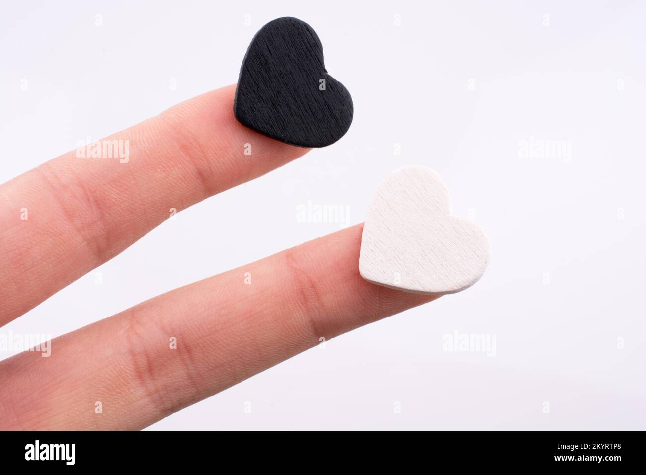 Hand with small hearts on a white background Stock Photo - Alamy