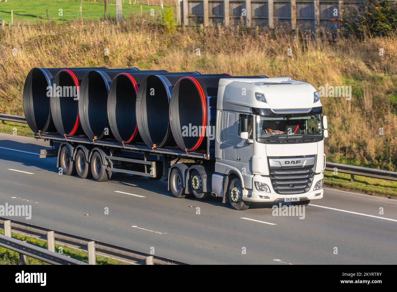 2021 White DAF 510 FTT 12902cc Diesel mid-lift tractor unit; travelling ...