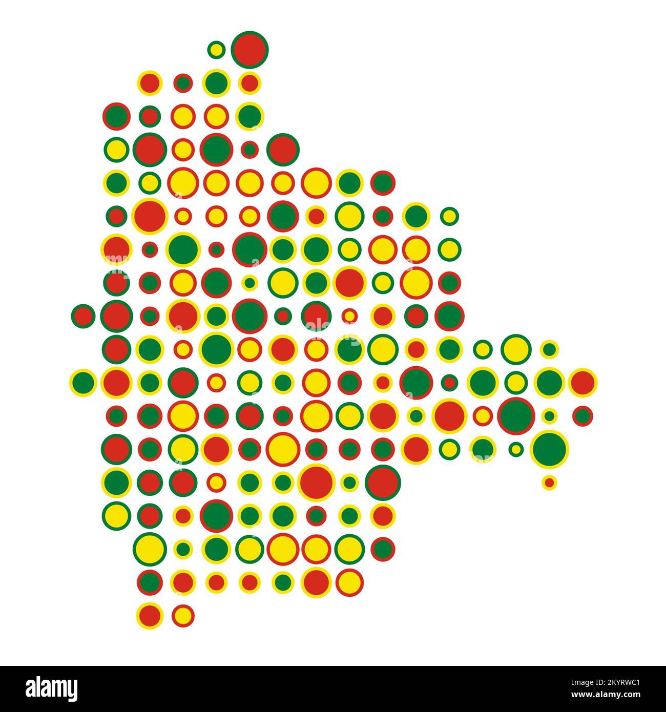 Bolivia Map Silhouette Pixelated generative pattern illustration Stock ...