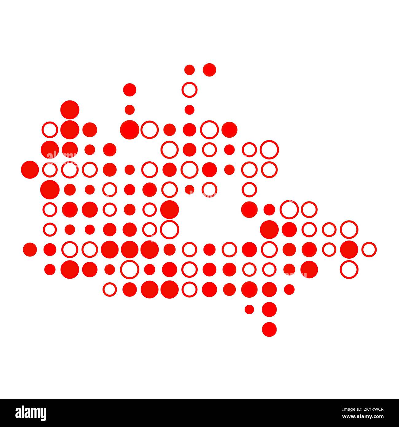 Canada Map Silhouette Pixelated generative pattern illustration Stock ...