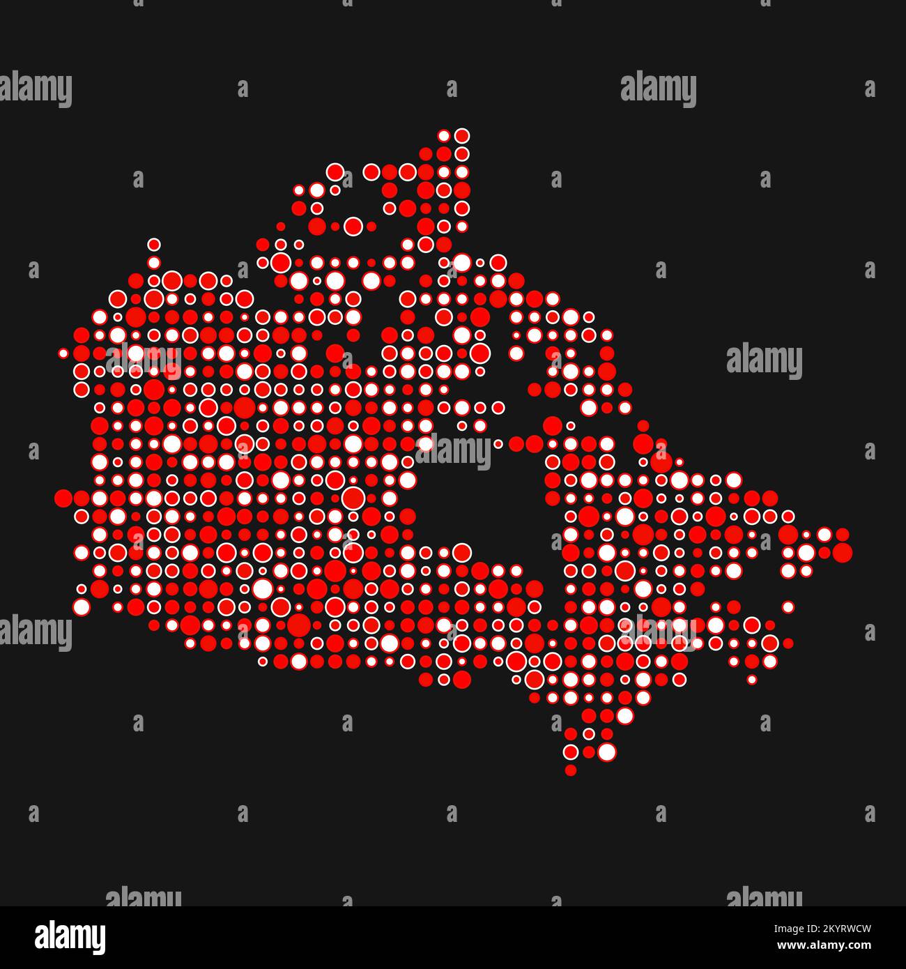 Canada Map Silhouette Pixelated generative pattern illustration Stock ...